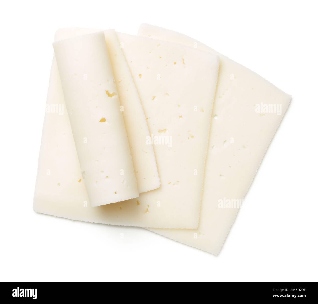 Goat Cheese Slices Isolated On White Background Stock Photo - Alamy