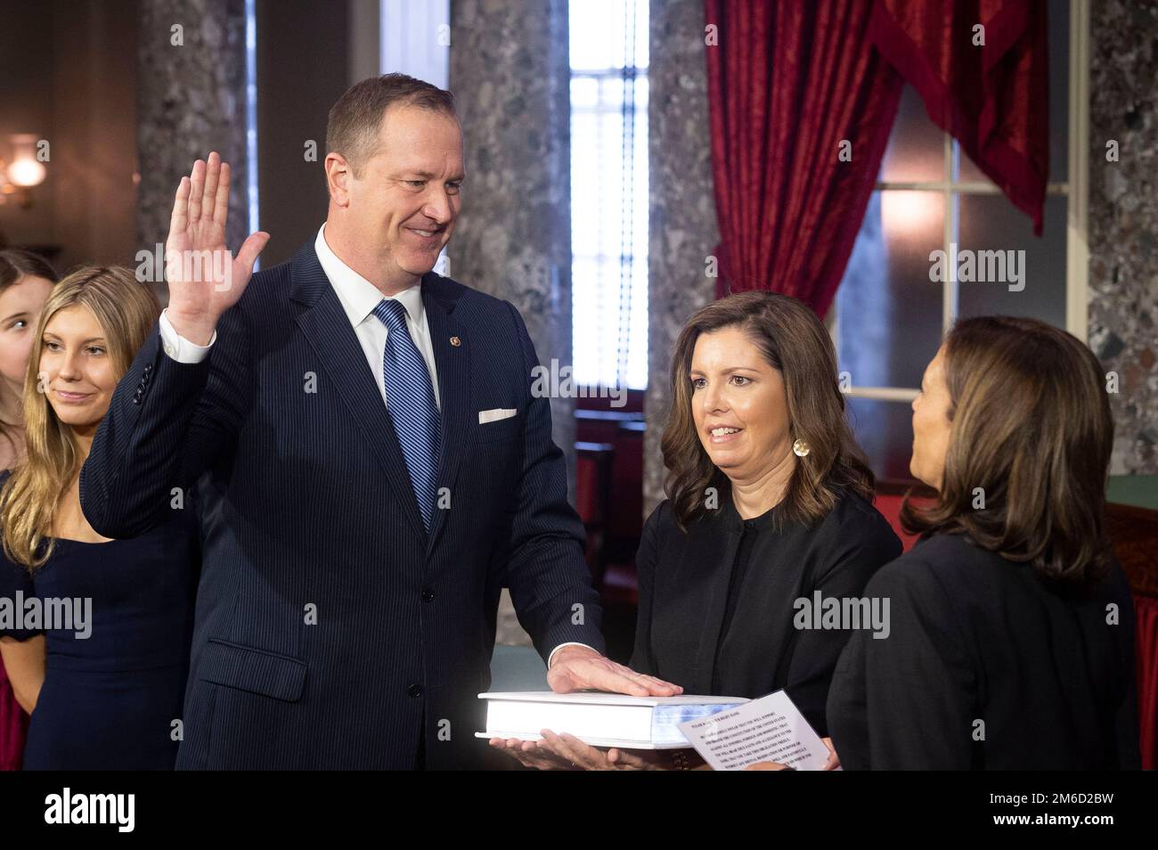 United States Vice President Kamala Harris administers the Oath of ...