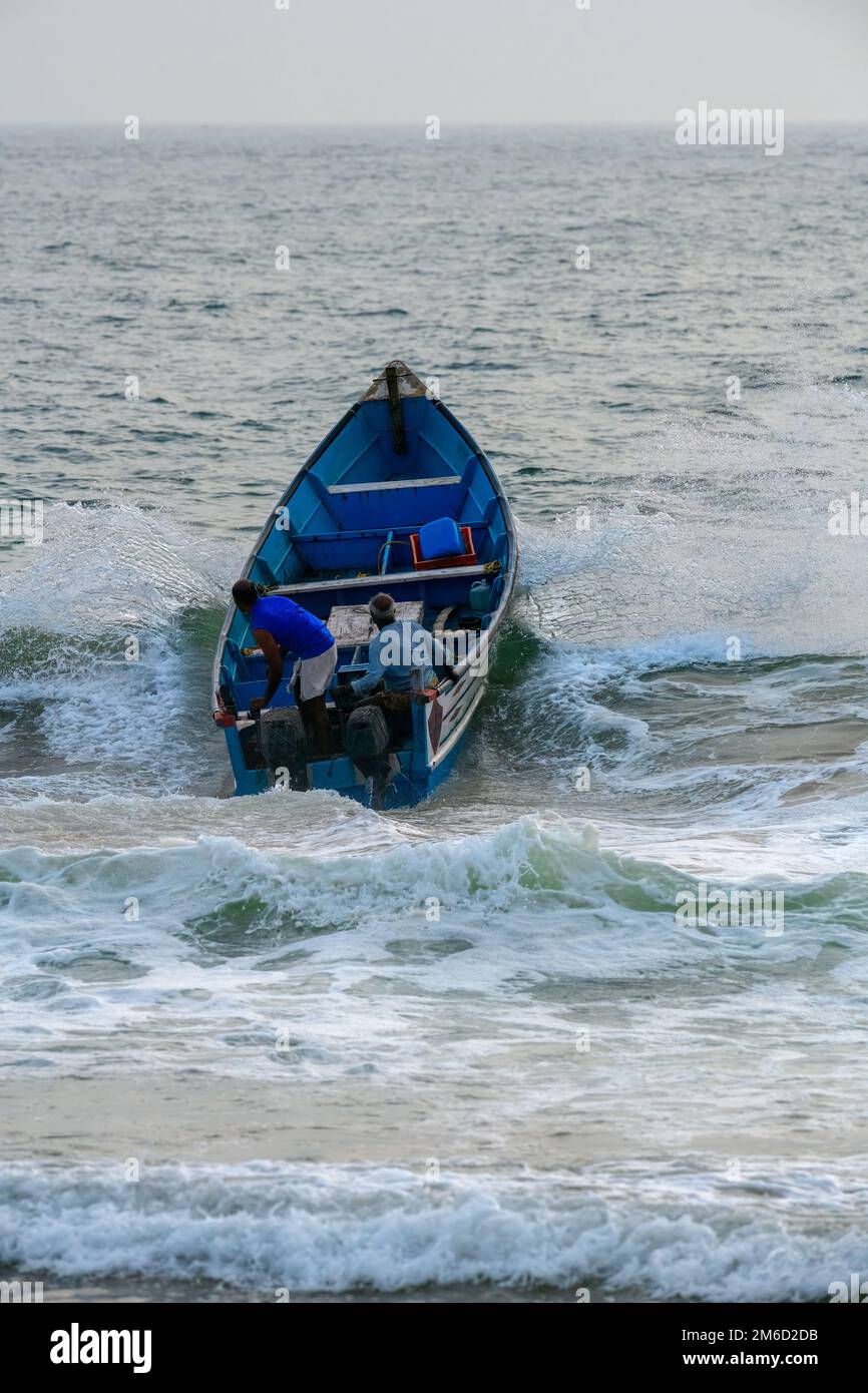 Motorboat. Small boat breaking waves in the sea. Motorboat in motion ...