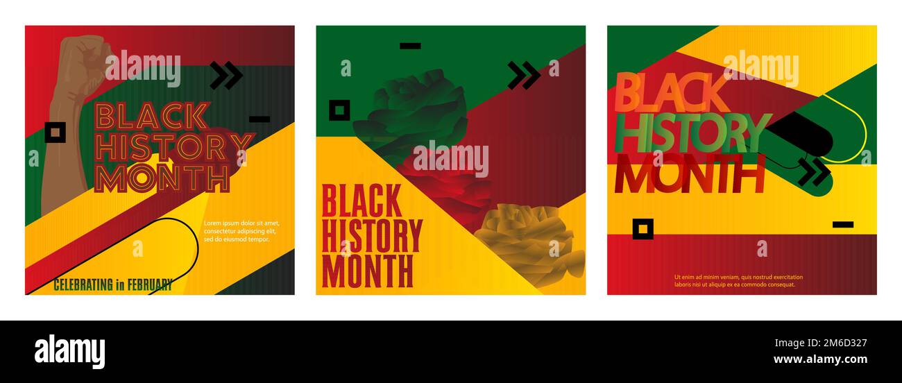 Luxury deluxe Black History Month (in February) Poster Collection. Set ...