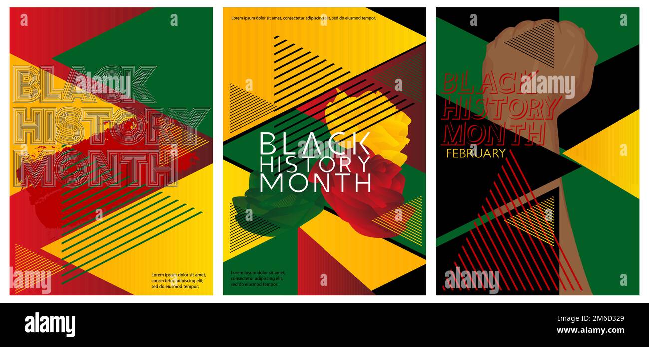 Luxury deluxe Black History Month (in February) Poster Collection. Set ...