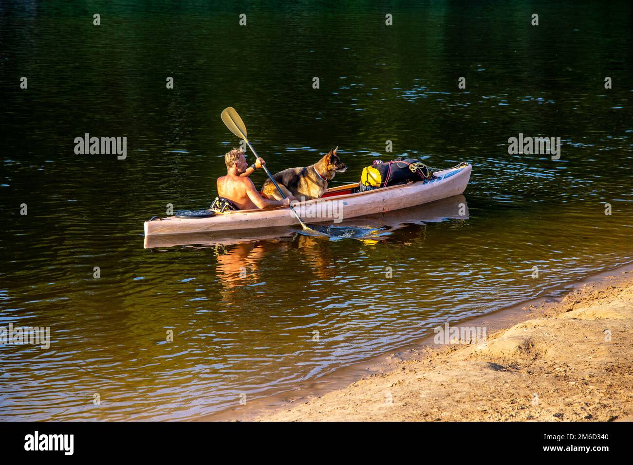 Man boat dog rowing hi-res stock photography and images - Alamy