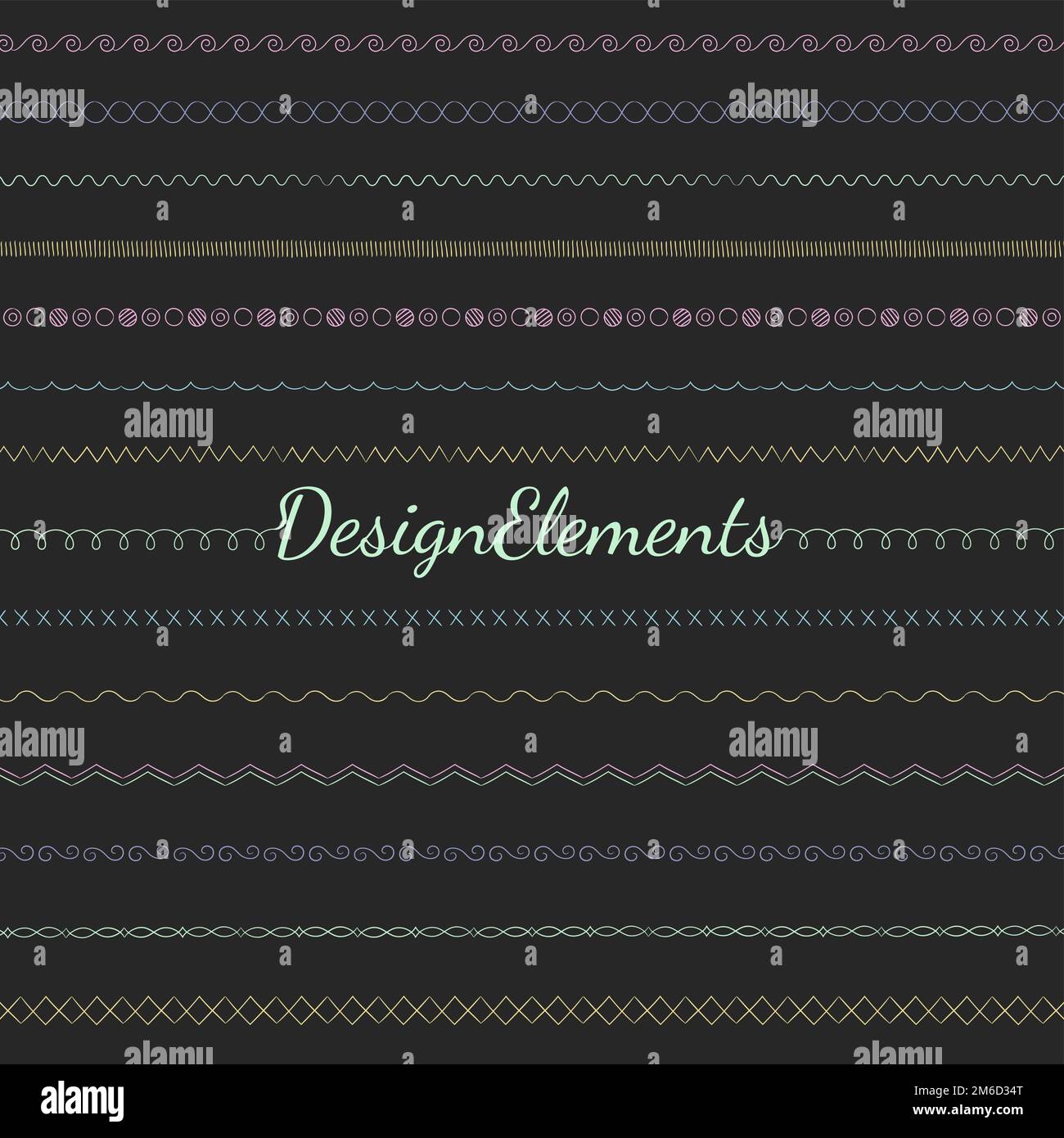 Divider line design elements vector collection Stock Vector Image & Art ...