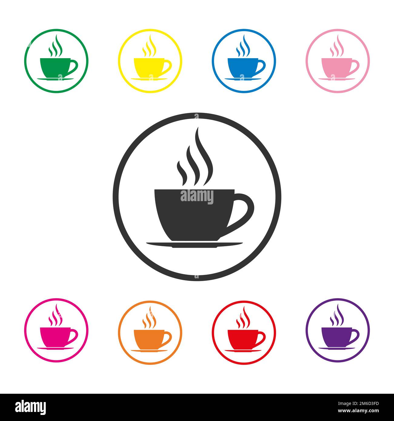 Cup coffee in circle Cut Out Stock Images & Pictures - Alamy