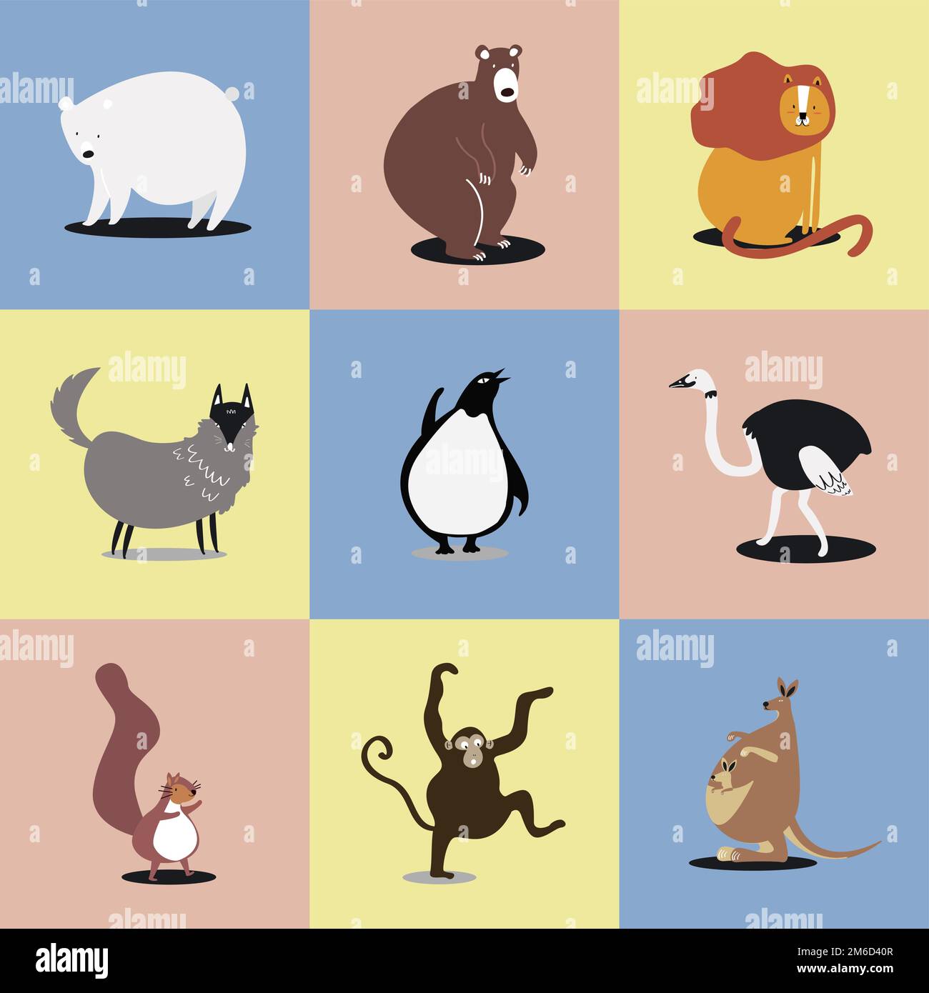 Group diverse isolated animals hi-res stock photography and images - Alamy