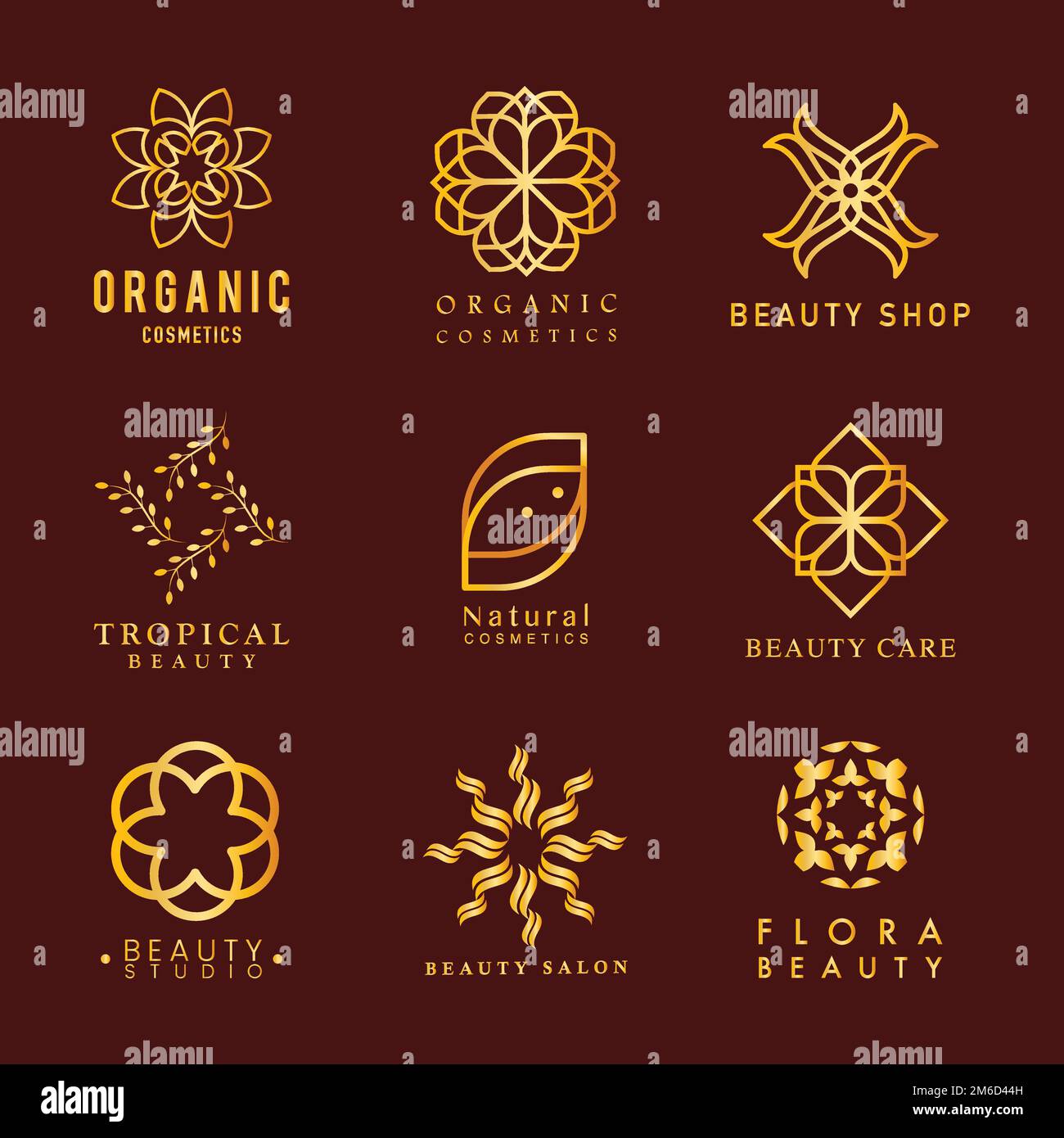 Collection of organic cosmetics logo vector Stock Vector Image & Art ...