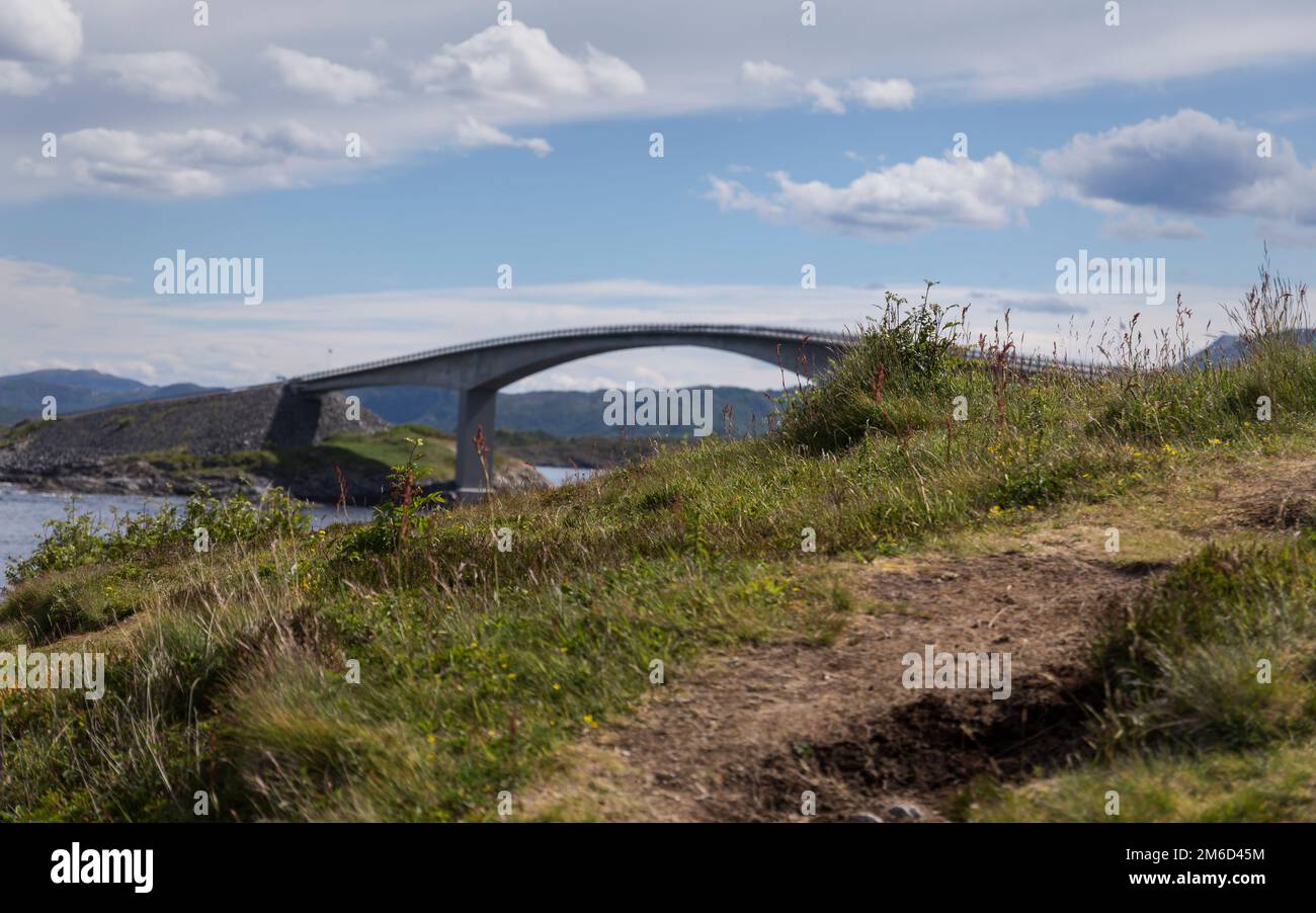 Bridge of Atlantic Ocean Road and landscape of norwegian Coast Stock ...