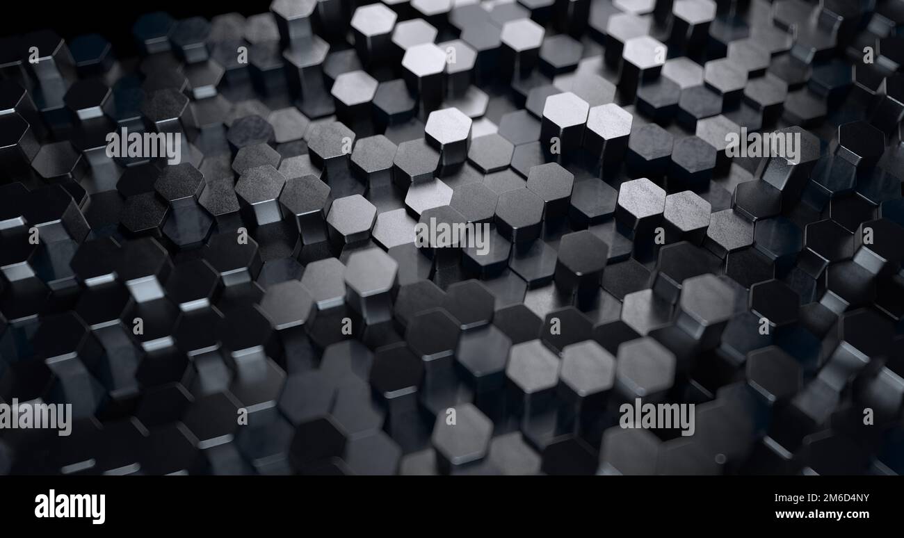 Abstract technological hexagonal background. 3d rendering. Geometric ...