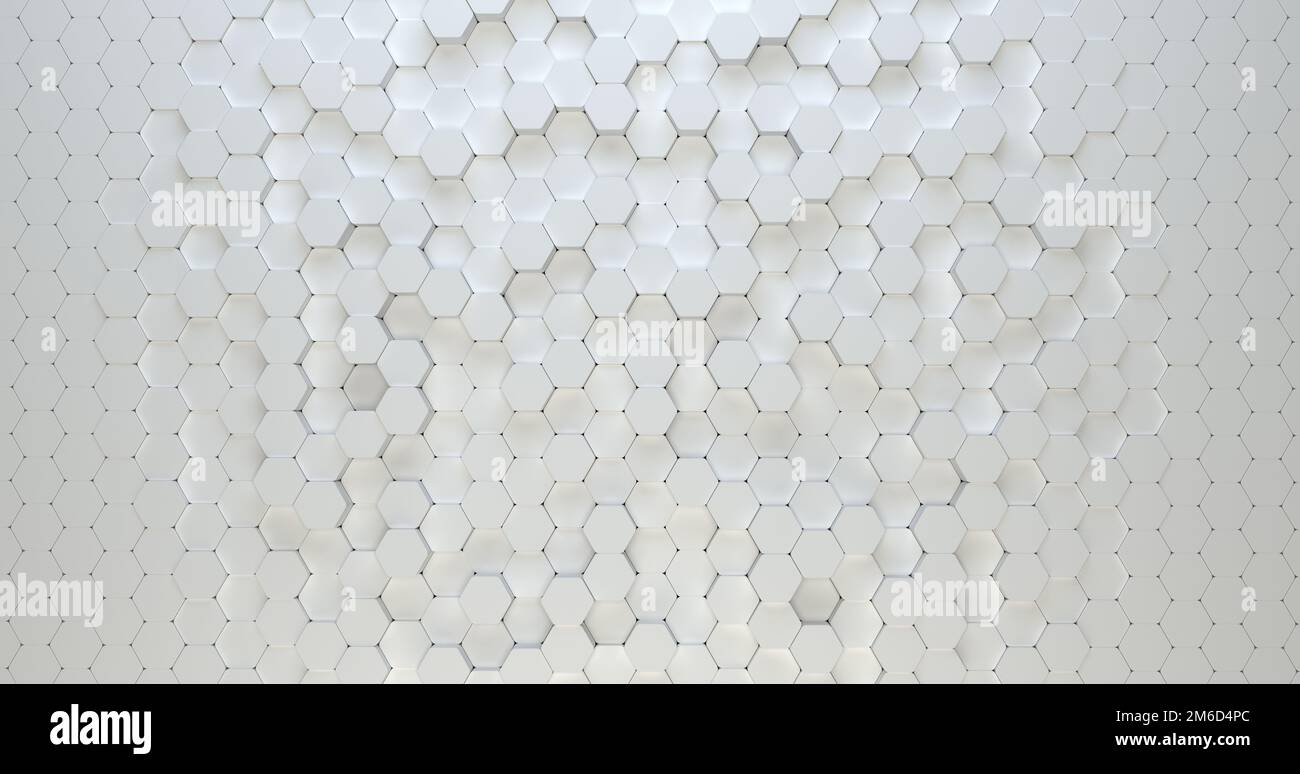 Abstract technological hexagonal background. 3d rendering. Geometric ...