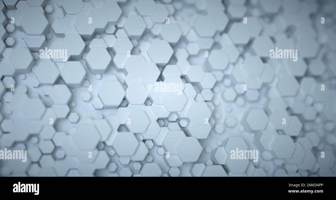 Abstract technological hexagonal background. 3d rendering. Geometric pattern. Graphic design ...