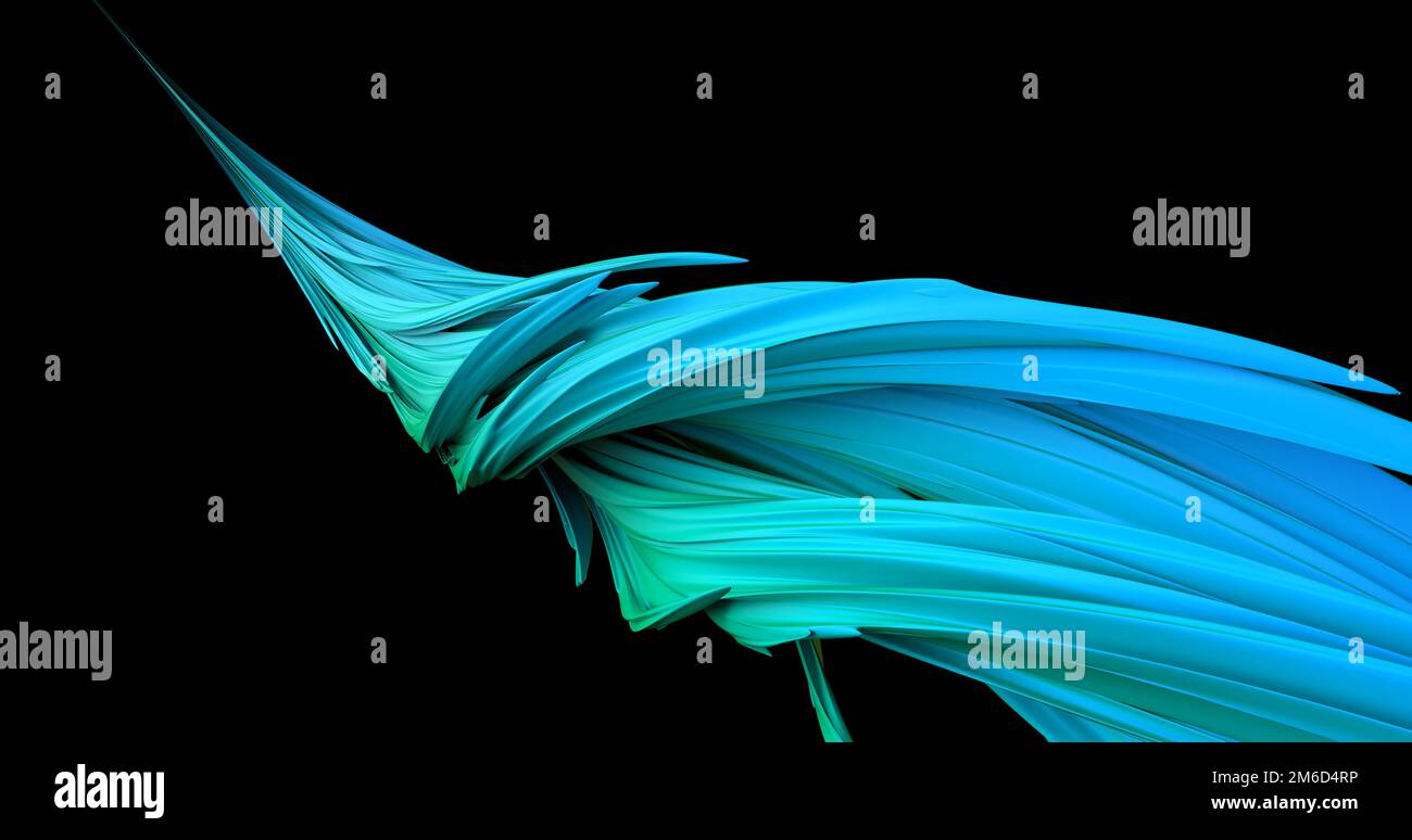 Abstract twisted lines. Modern design shape on dark background. Digital ...