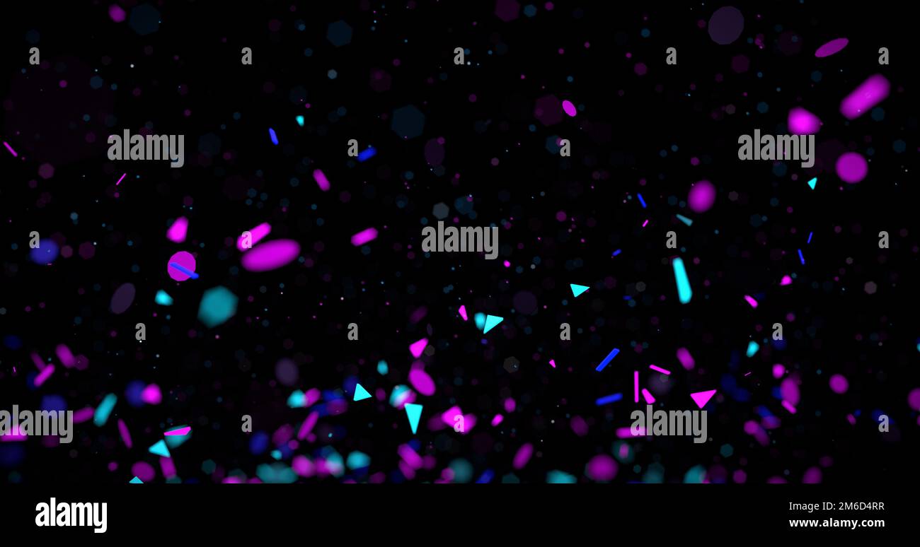 Abstract neon 3d rendered background. Geometrical elements and ...