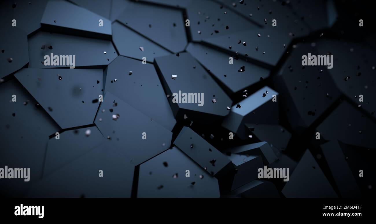 Abstract background with broken elements. Cracked surface. Bursting ...