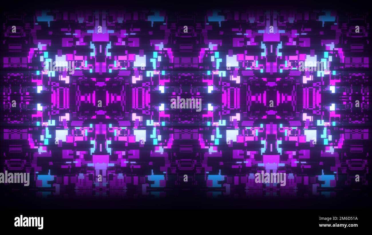 3d abstract art background render, colorful squares on the black ...