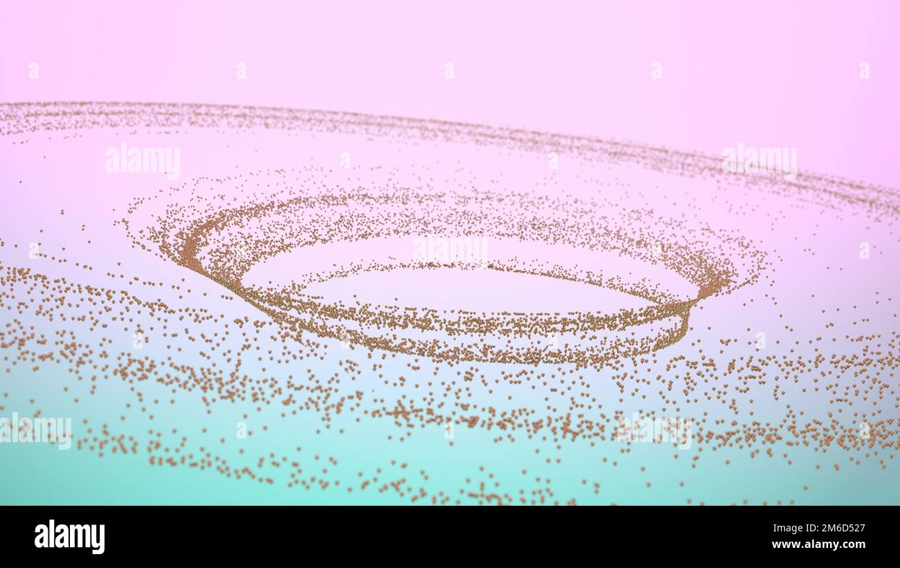 3d render of colorful golden balls spheres on green and ping gradient ...