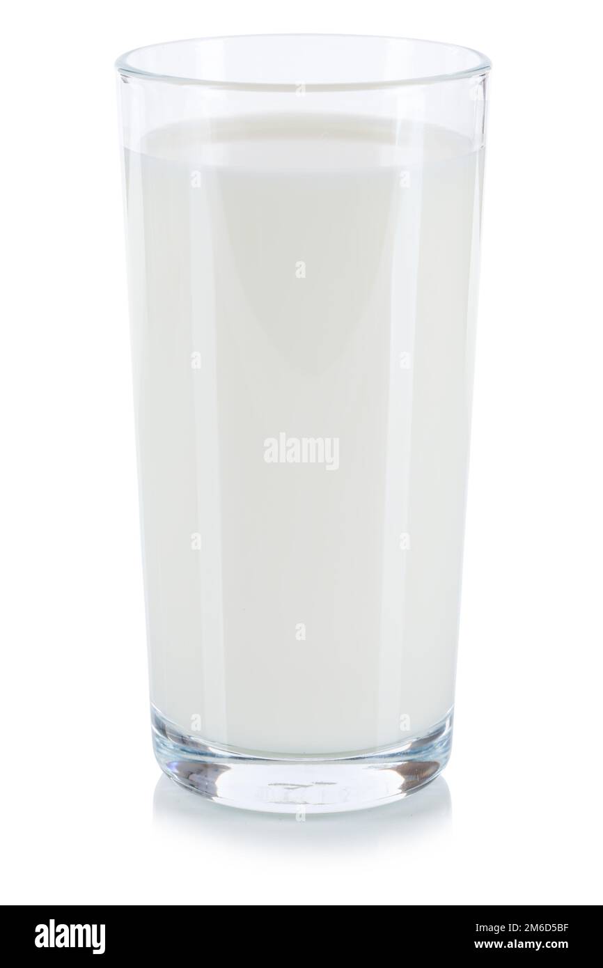 Fresh milk glass isolated on white Stock Photo - Alamy