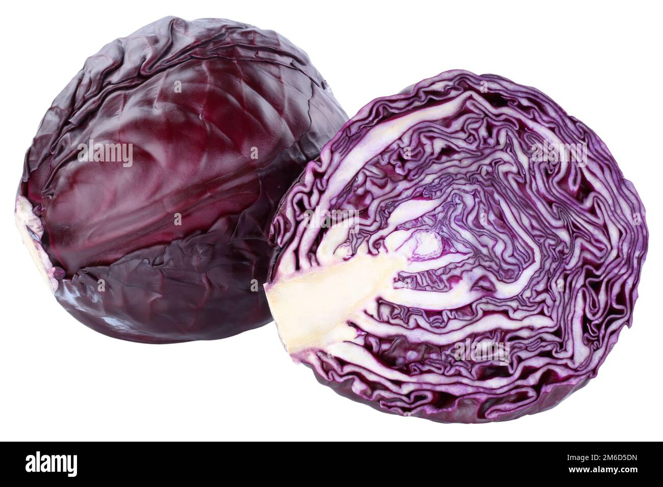 Red cabbage sliced fresh food vegetable isolated Stock Photo - Alamy