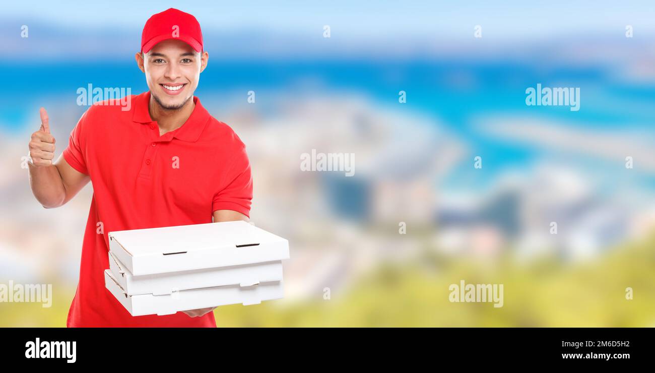 Pizza delivery latin man order delivering job success successful ...