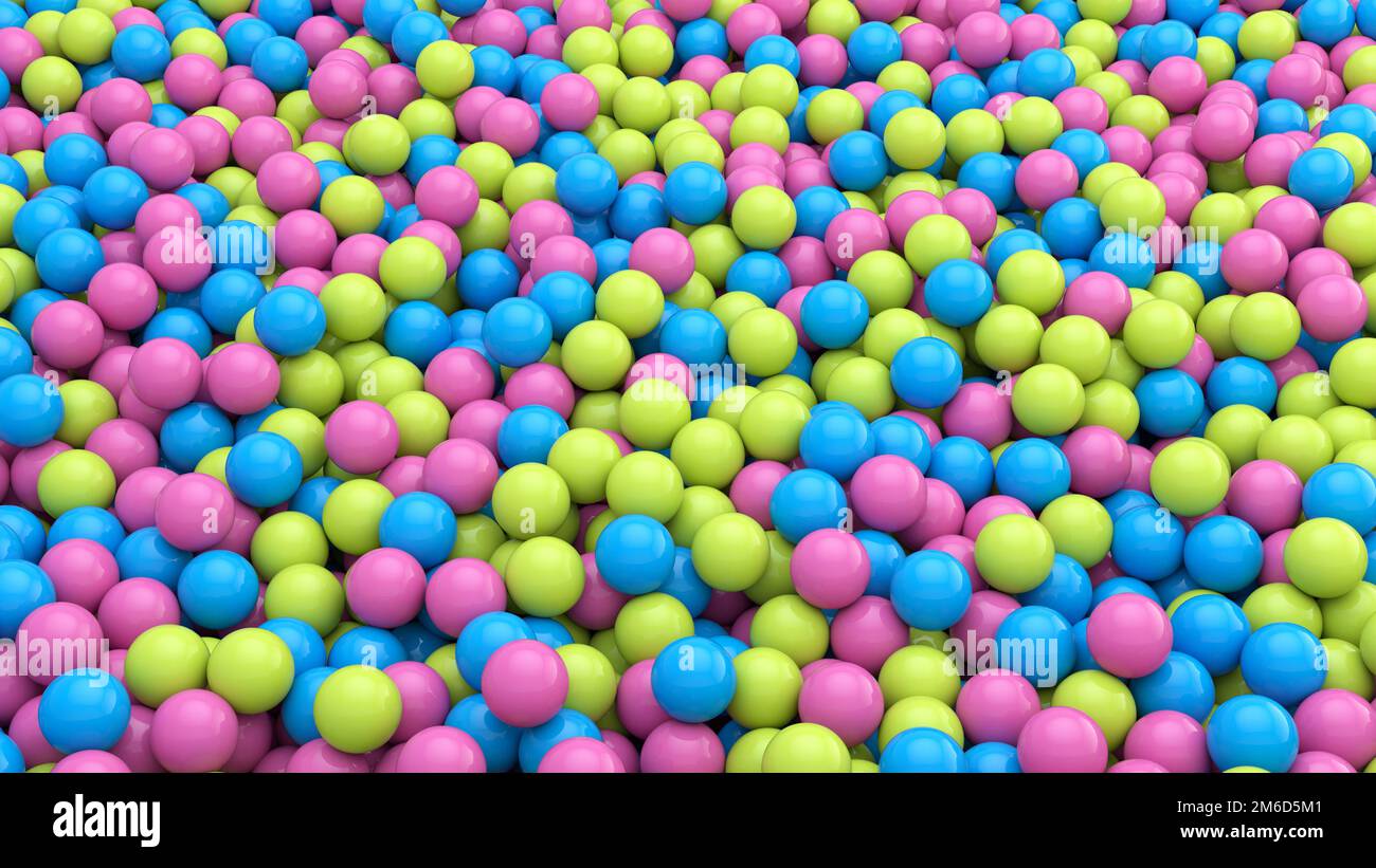 3d render of Abstract colorful spheres balls background. Primitive ...