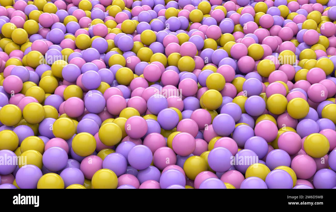 3d render of Abstract colorful spheres balls background. Primitive ...