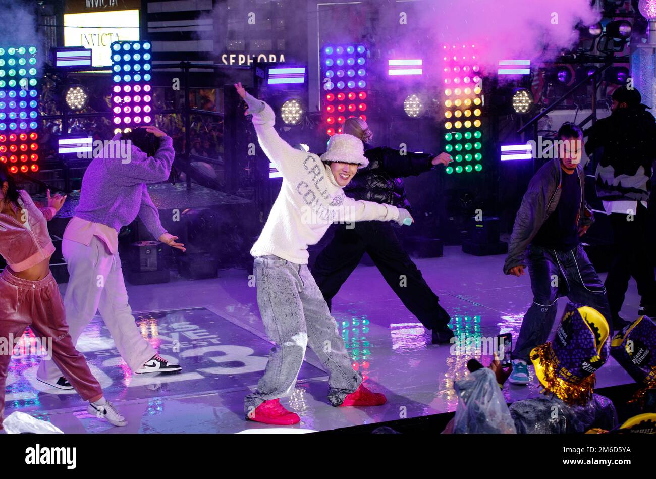 J-Hope, K-pop rapper and member of BTS, performs during the 2023 Times ...