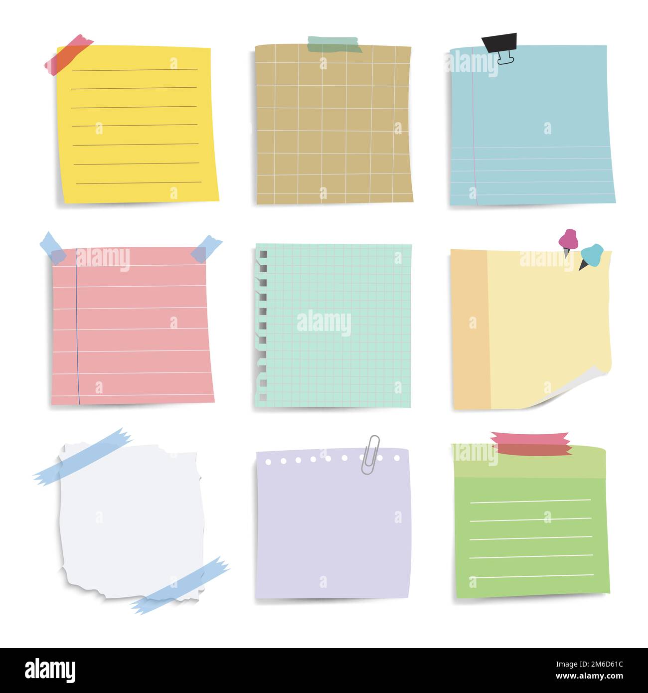 Colorful reminder paper notes vector set Stock Vector Image & Art - Alamy