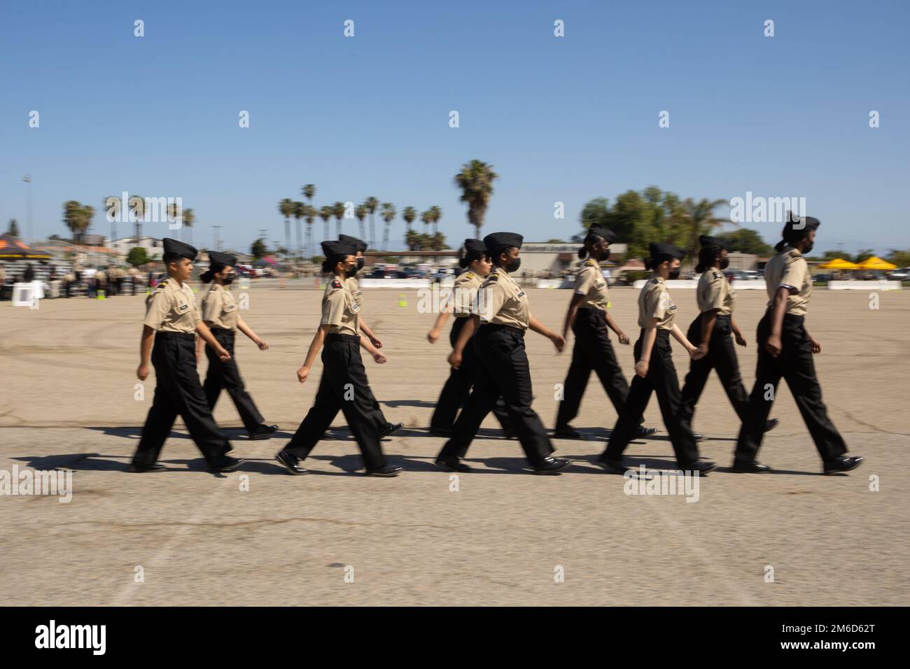 A platoon of female cadets from Leadership Military Academy in Moreno ...