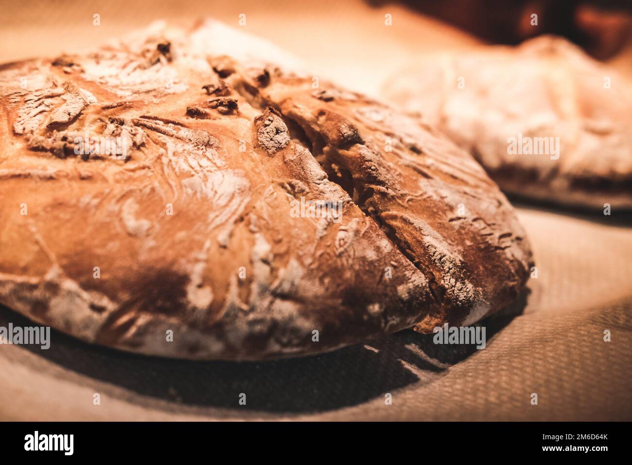 Homemade bread loaf fresh out of the oven, made out of white wheat ...