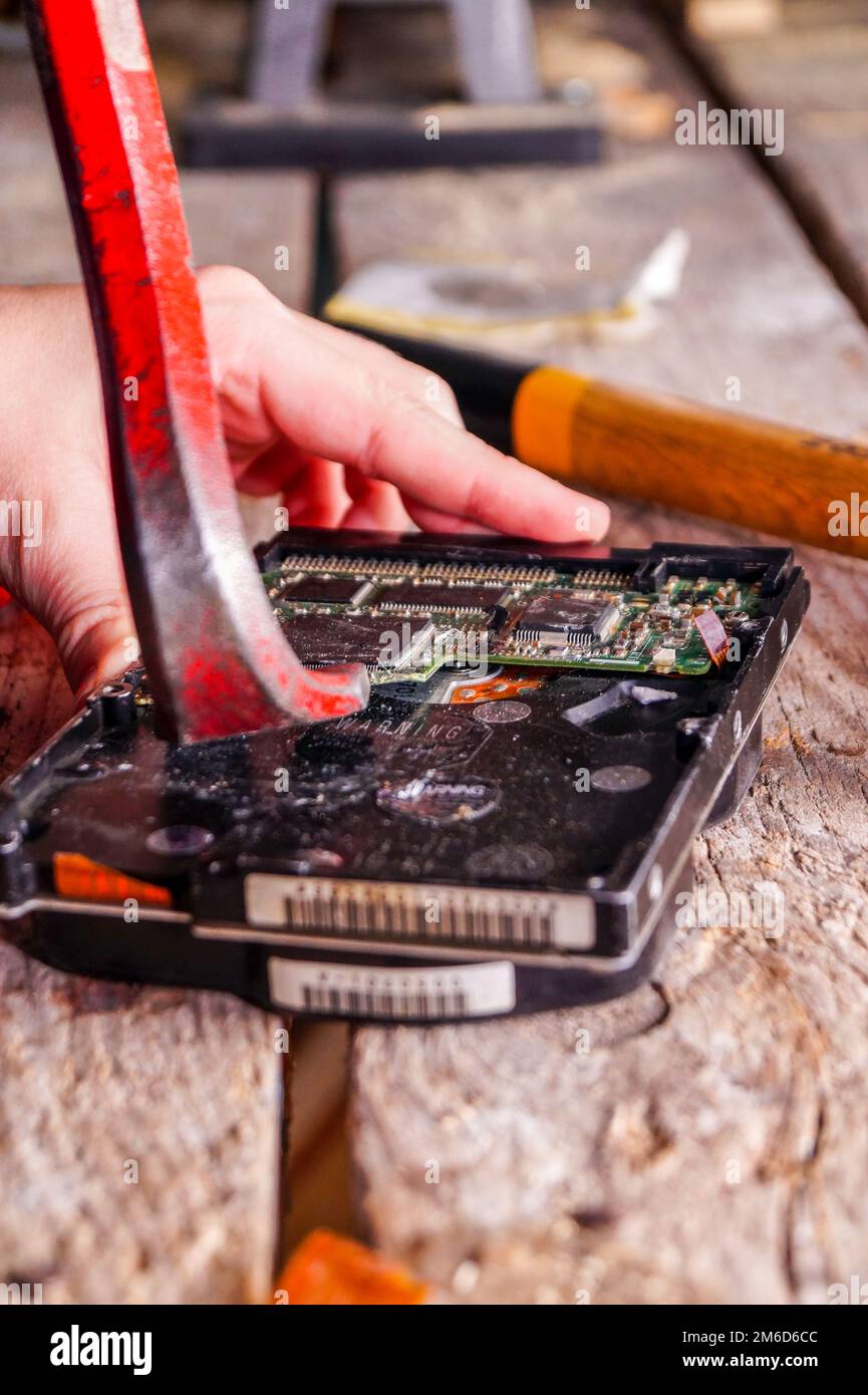 Man destroy computer hi-res stock photography and images - Alamy