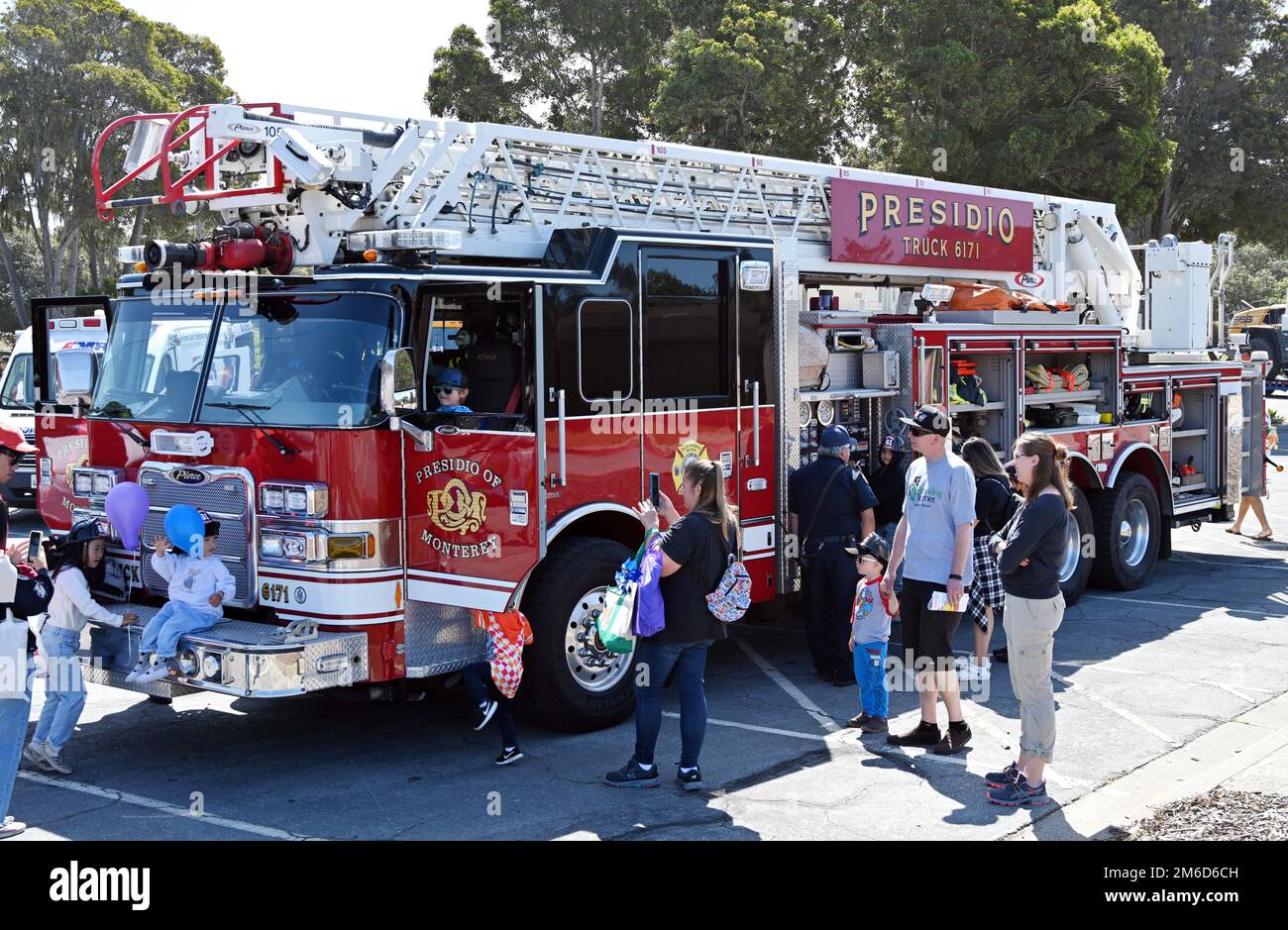 Children explore a Presidio of Monterey fire truck during the Touch-A ...