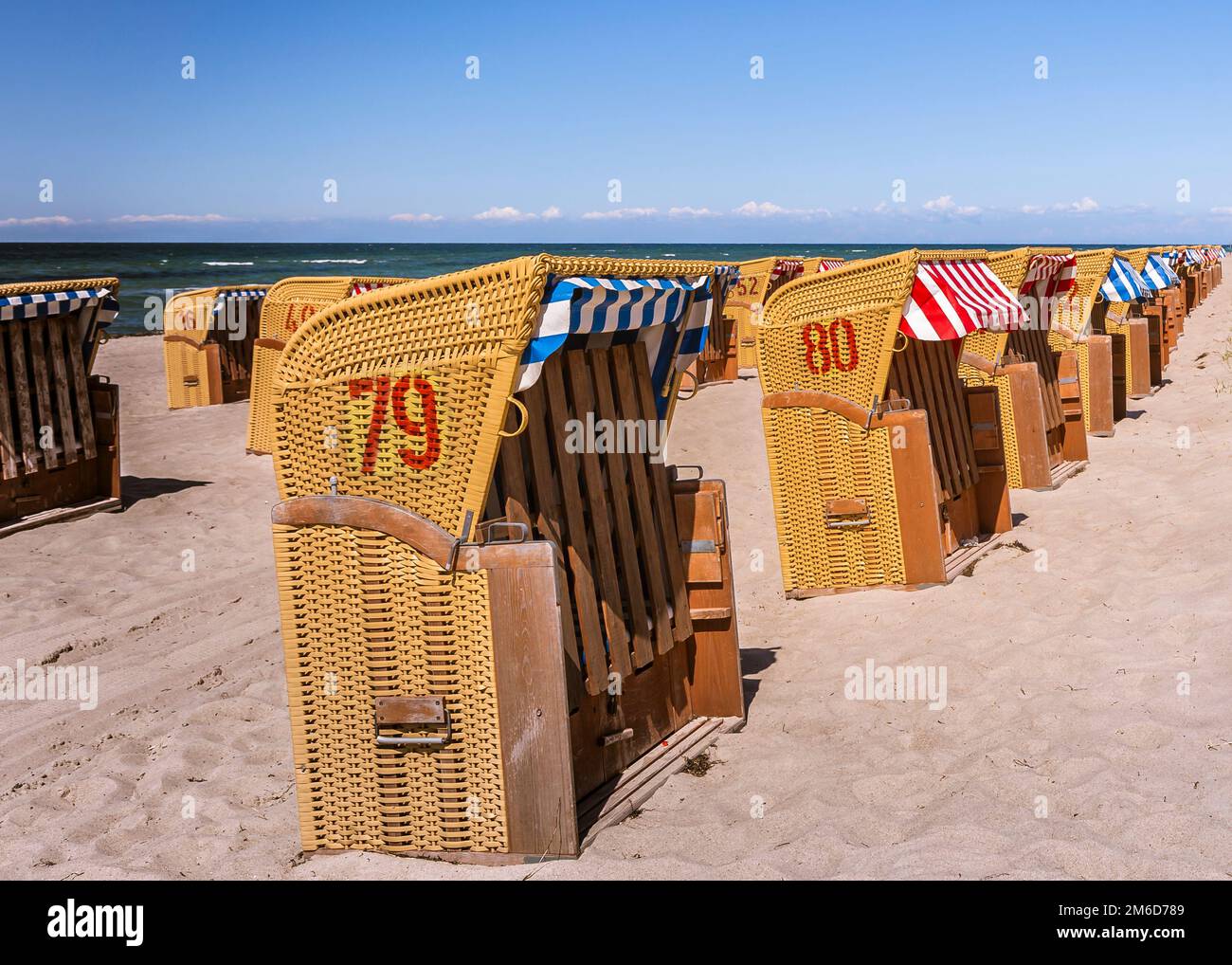 Beach baskets on the beach of baltic sea Stock Photo - Alamy