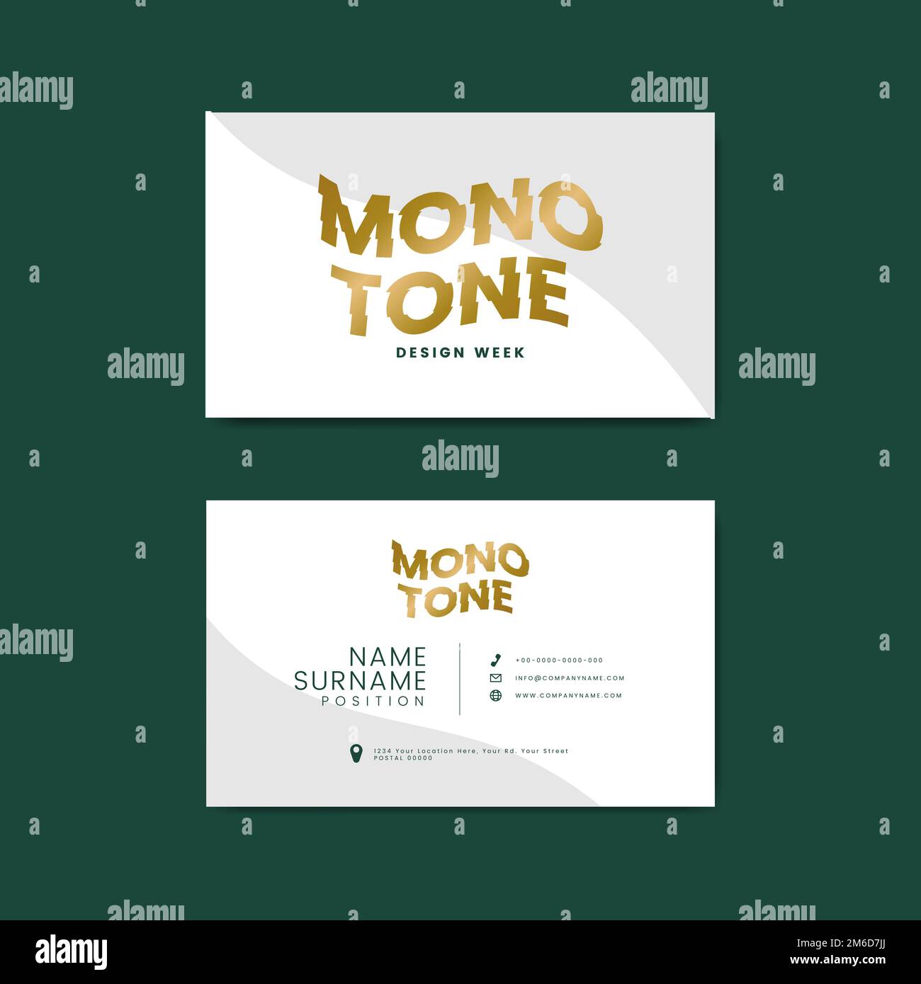 Monotone business card template mockup vector Stock Vector Image & Art ...