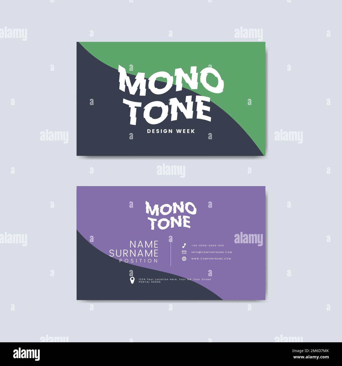 Monotone business card template mockup vector Stock Vector Image & Art ...