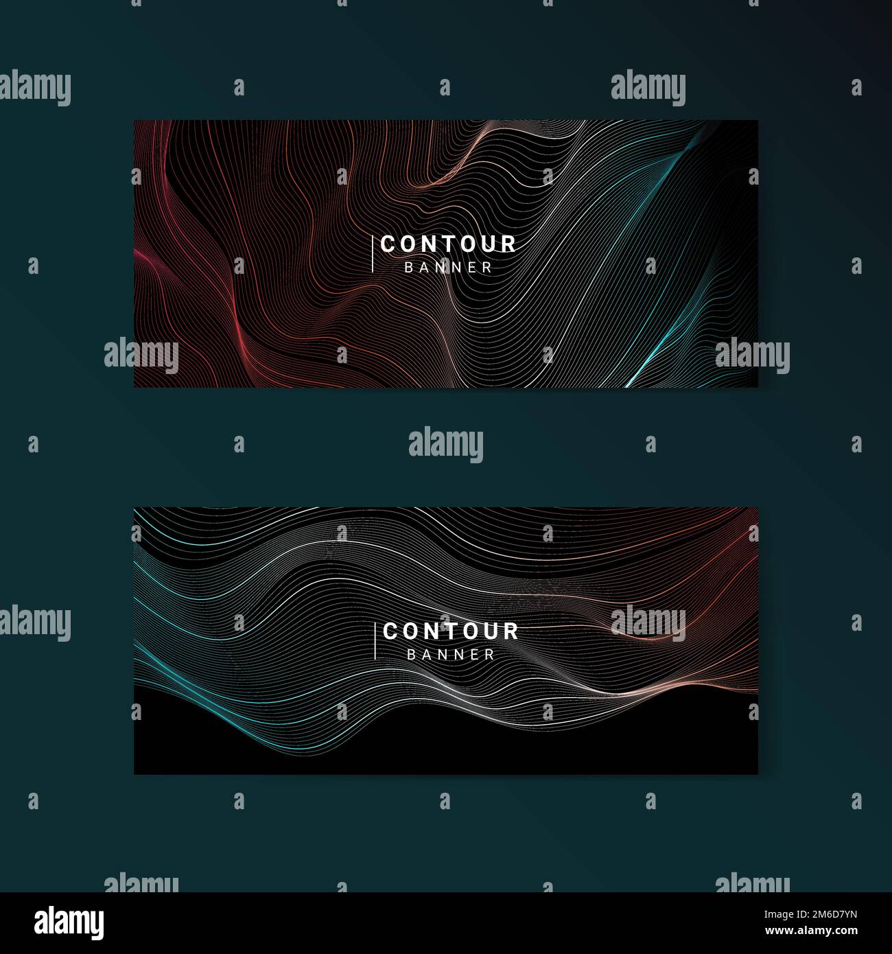 Green and black abstract map contour lines banners set Stock Vector ...