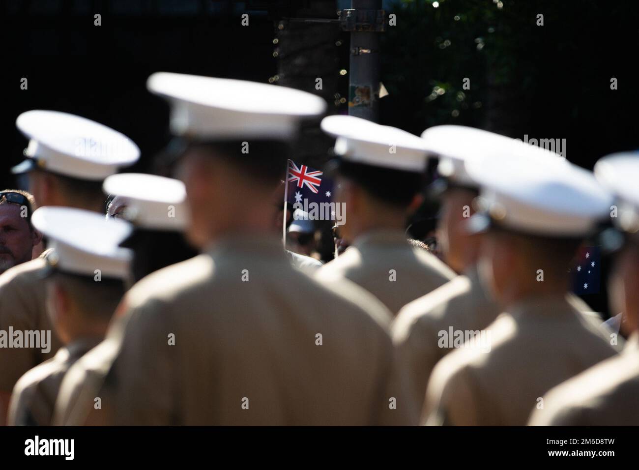 U.S. Marines with Marine Rotational Force-Darwin (MRF-D) 22, march in a ...
