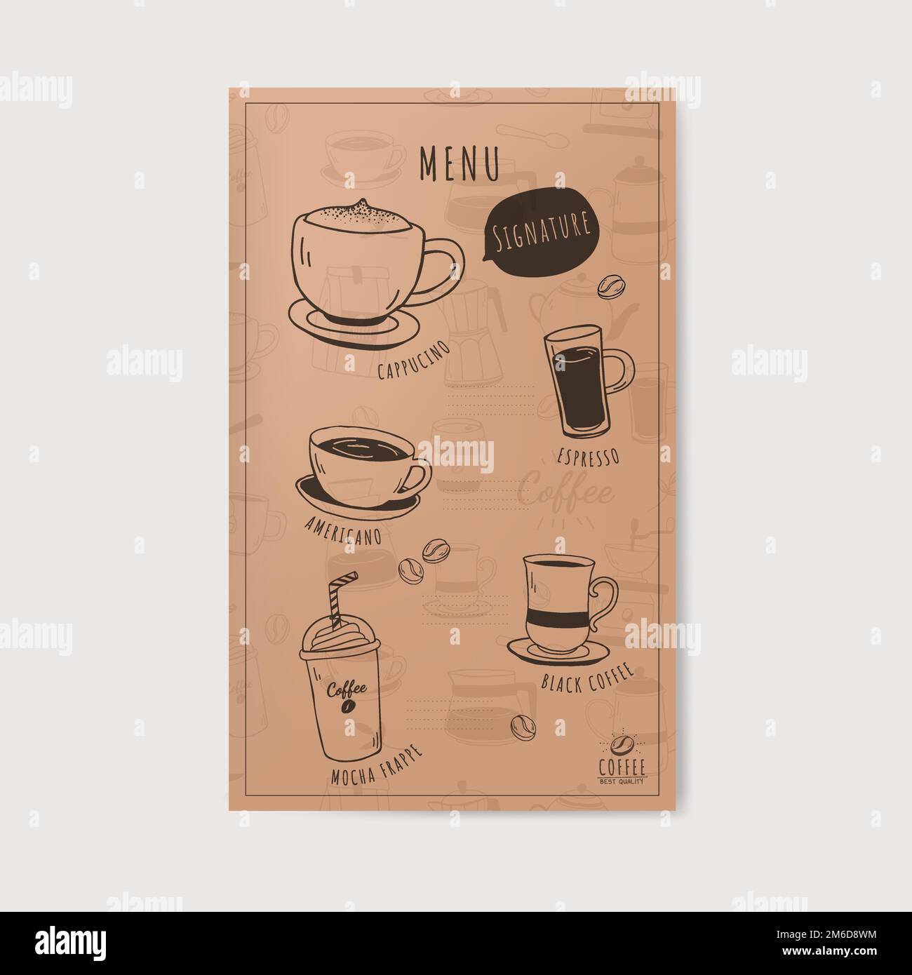 Coffee shop and cafe menu vector Stock Vector Image & Art - Alamy