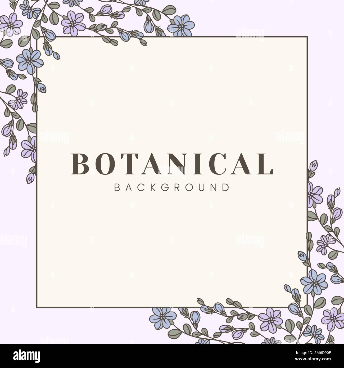 Botanical background with floral frame vector Stock Vector Image & Art ...