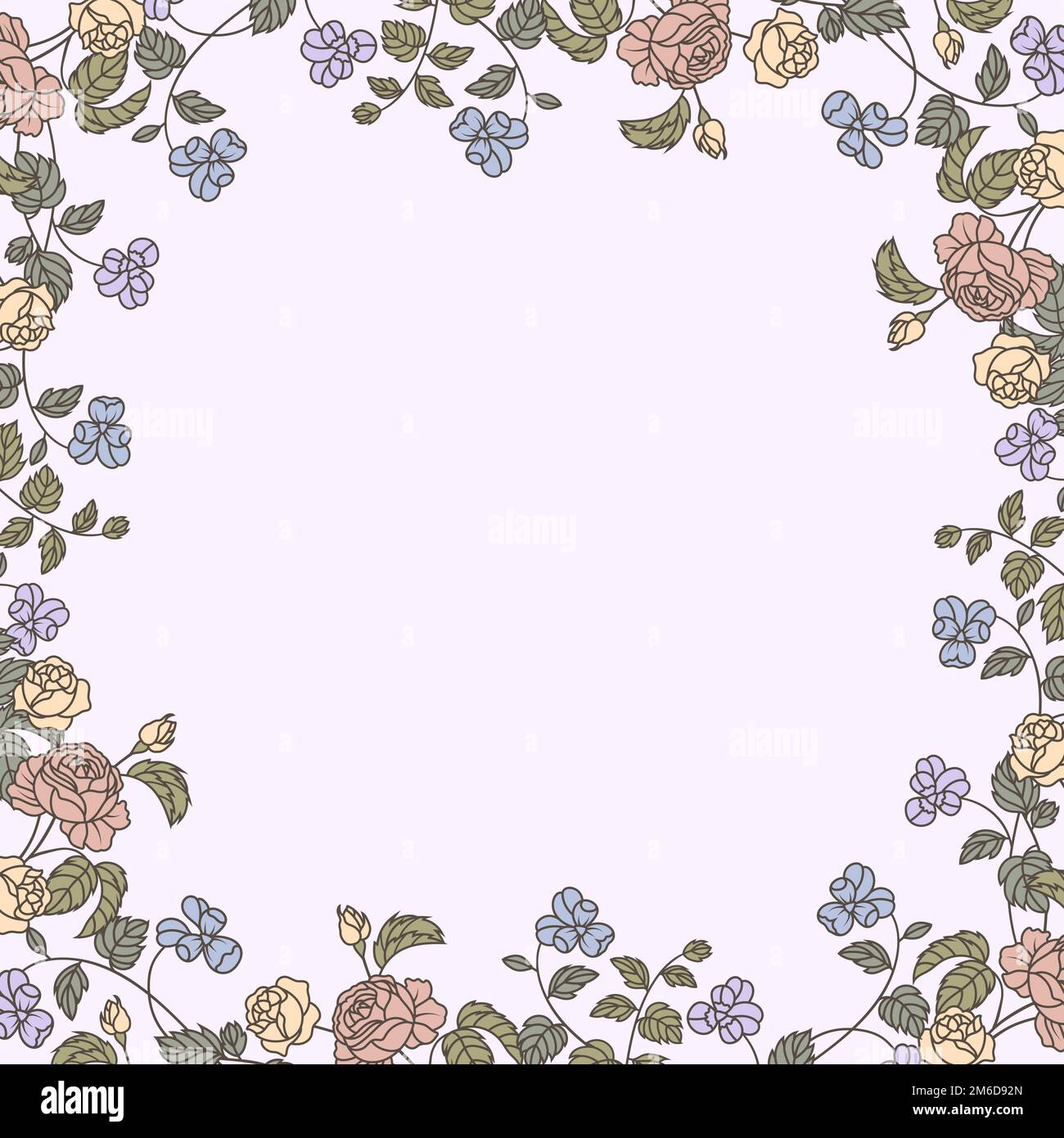 Empty floral frame design vector Stock Vector Image & Art - Alamy
