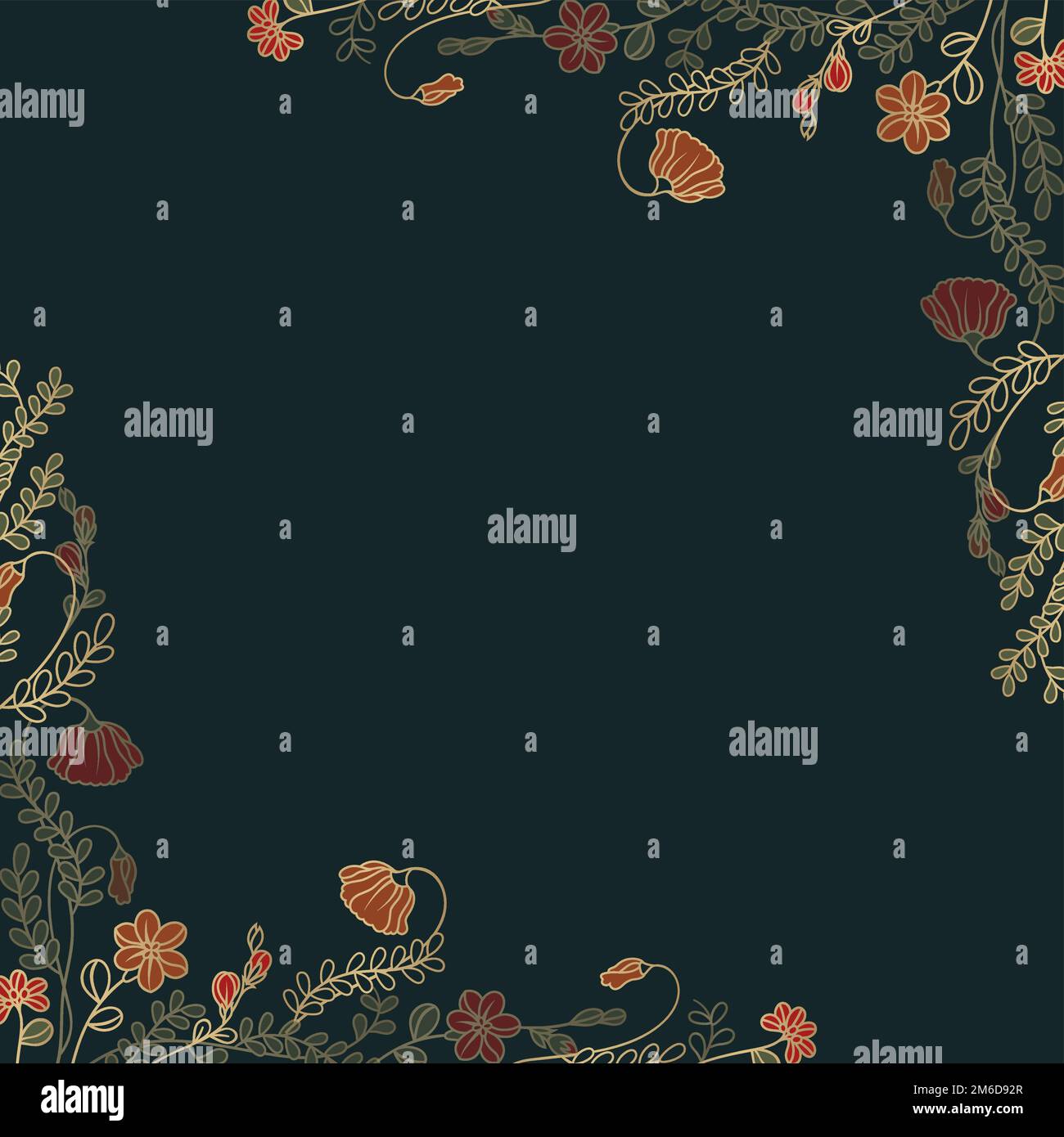 Empty floral frame design vector Stock Vector Image & Art - Alamy