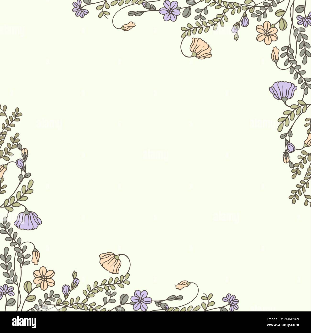 Empty floral frame design vector Stock Vector Image & Art - Alamy