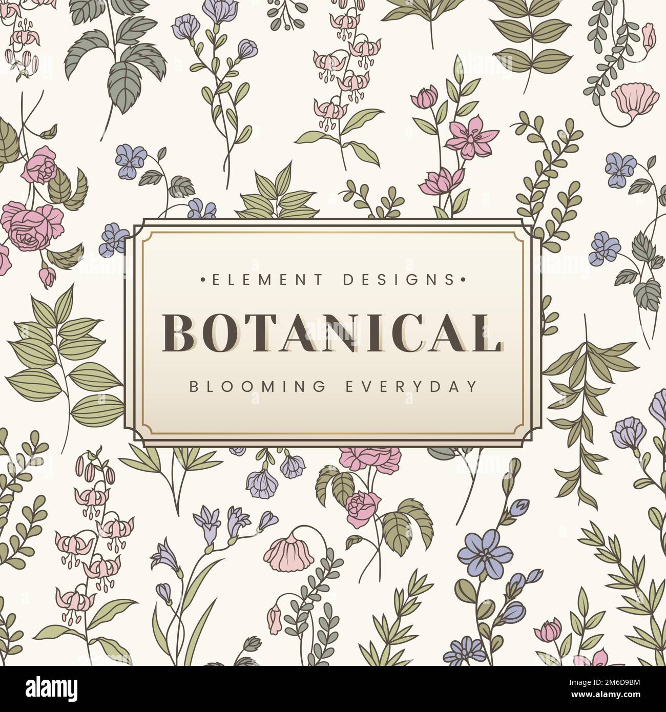 Botanical element design label vector Stock Vector Image & Art - Alamy