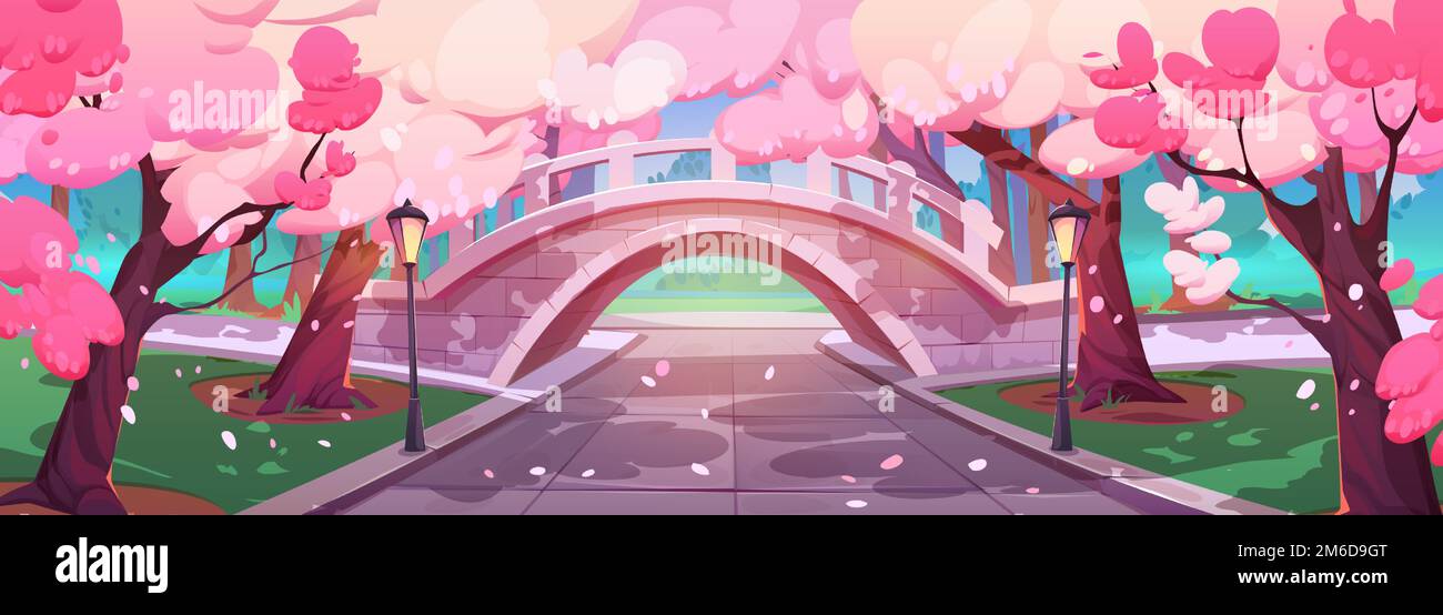 Sakura Trees Anime Backround