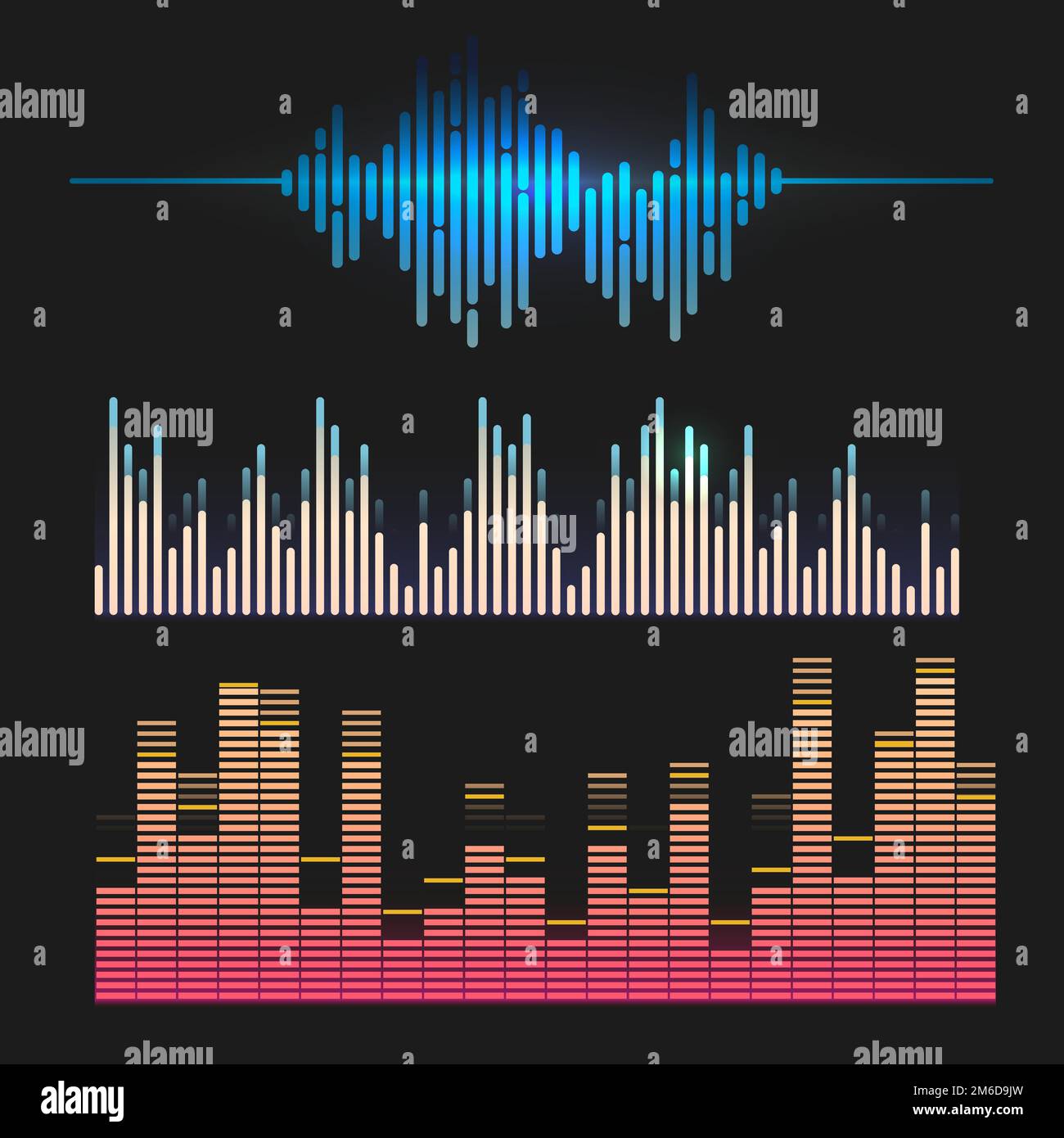Colorful sound wave equalizer vector design set Stock Vector Image ...
