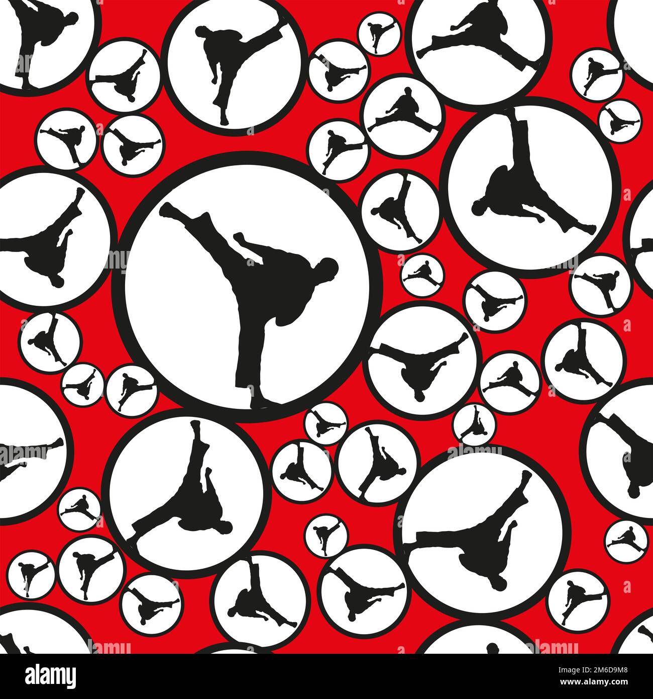 Seamless Texture Pattern Karate Fighter presswall. Vector, EPS Stock ...