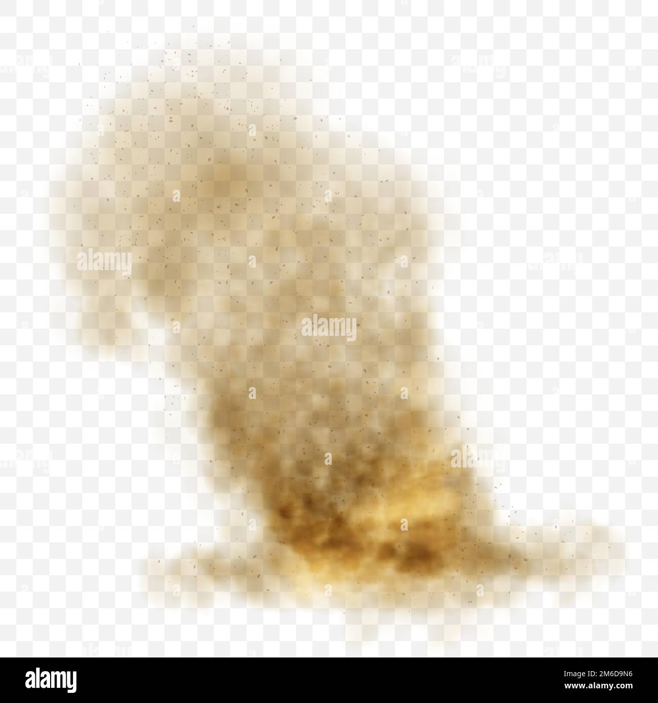 Brown dusty cloud or dry sand flying with a gust of wind, sandstorm ...