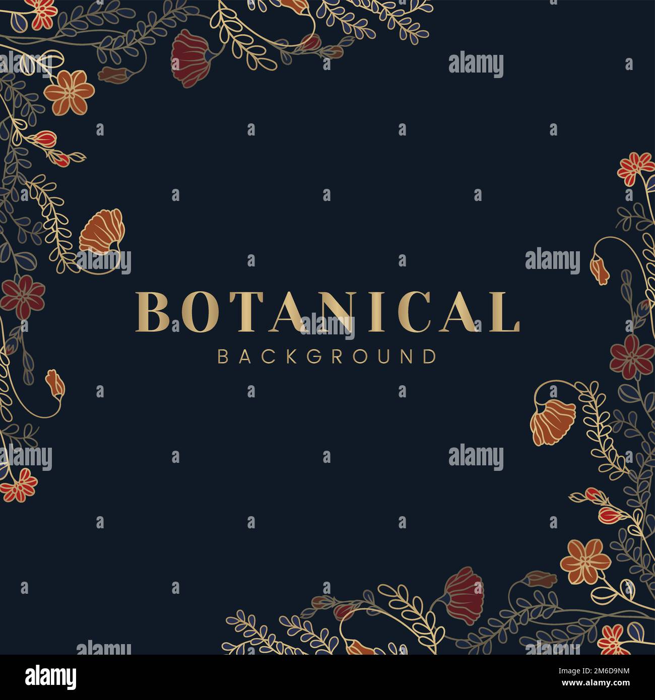 Botanical background with floral frame vector Stock Vector Image & Art ...