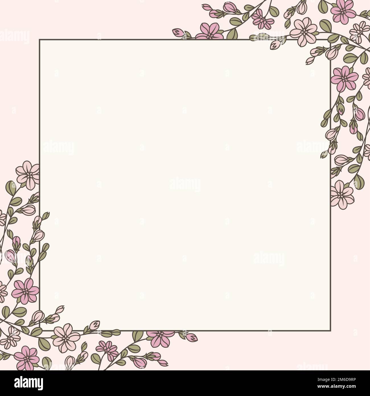 Empty floral frame design vector Stock Vector Image & Art - Alamy