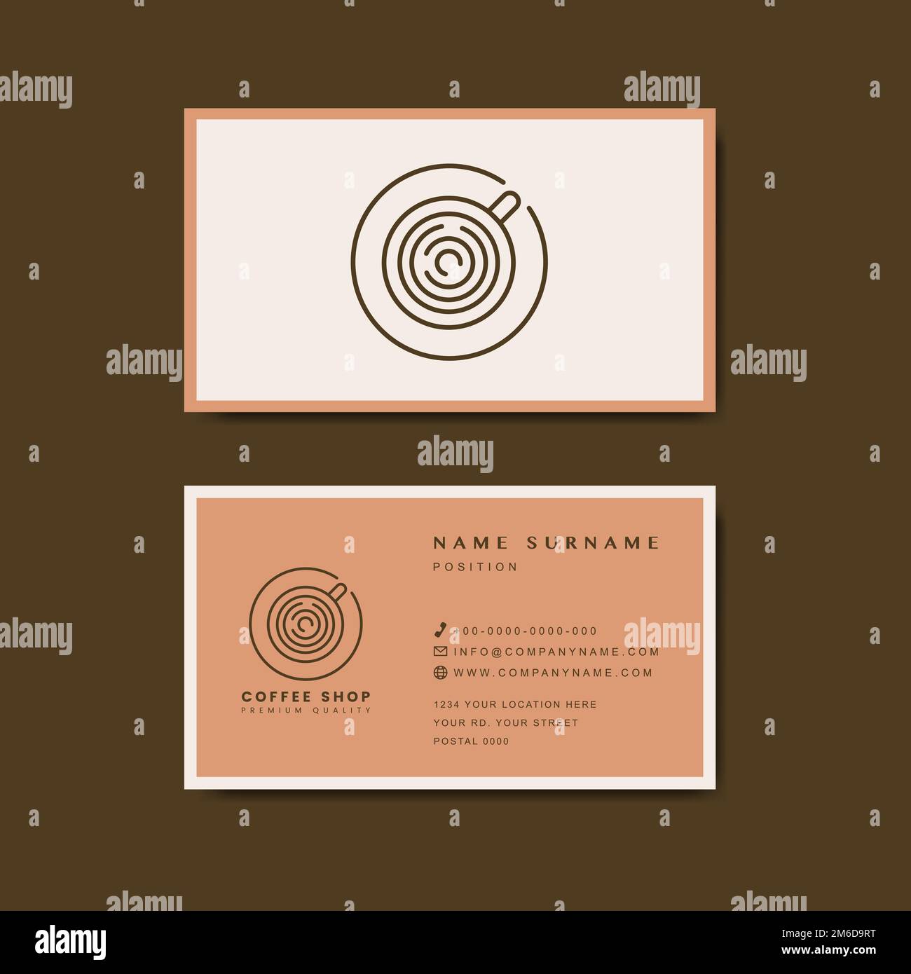 Coffee shop business card template vector Stock Vector Image & Art - Alamy