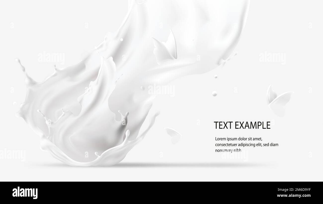 Milk pouring splash crown shape and white liquid silhouettes of flying ...