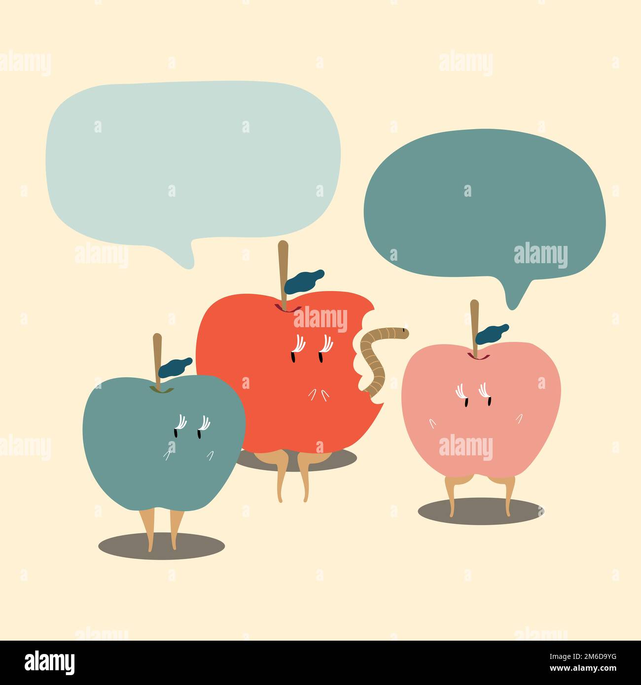 Apples with blank speech bubbles cartoon character vector Stock Vector ... Apples with blank speech bubbles cartoon character vector Stock Vector ...